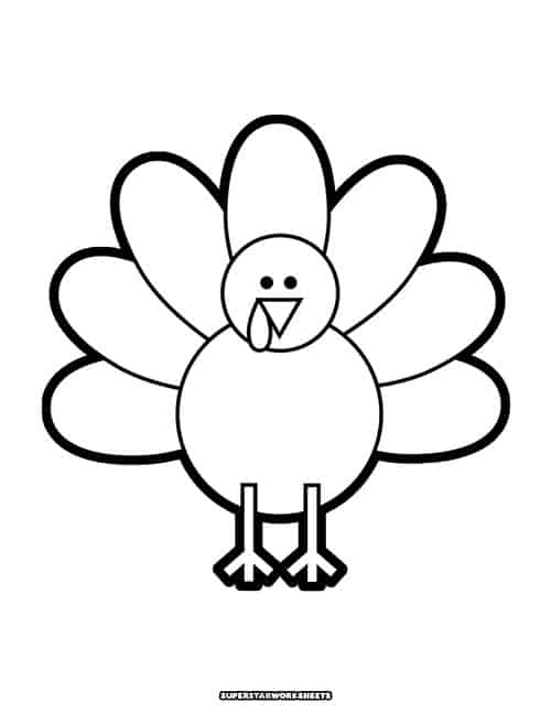 Simple Turkey Coloring Pages