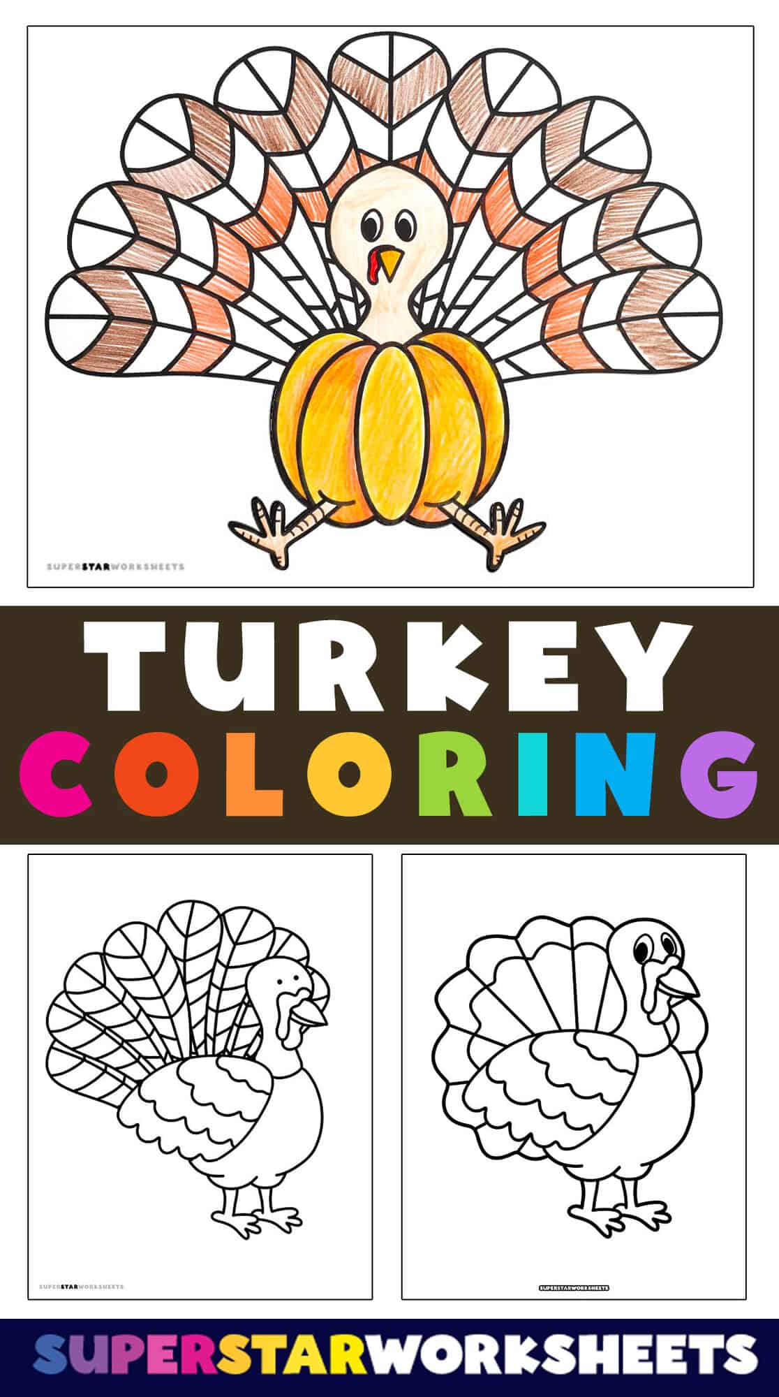 Turkey Coloring Pages (Free Printables) - Superstar Worksheets