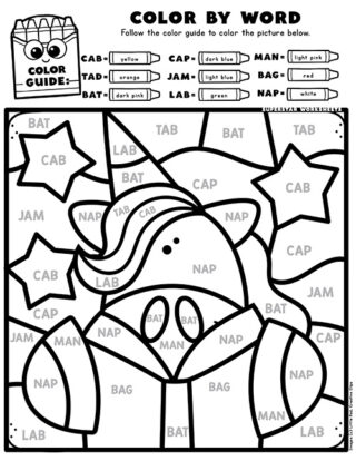 Unicorn Color By Number - Superstar Worksheets