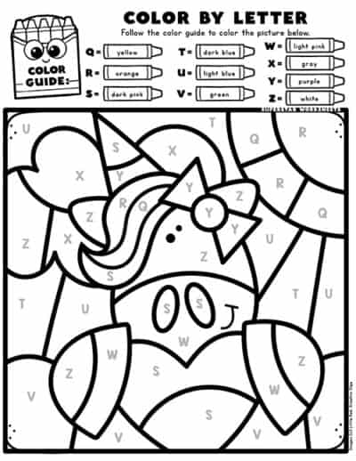 Unicorn Color By Number - Superstar Worksheets