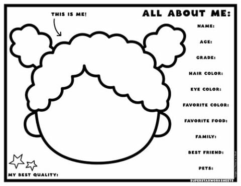 All About Me Face Template (Free Printables) - Superstar Worksheets