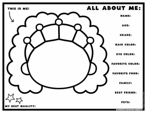 All About Me Face Template (Free Printables) - Superstar Worksheets
