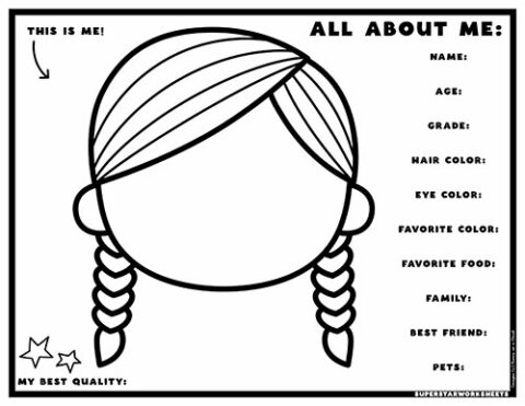 All About Me Face Template (Free Printables) - Superstar Worksheets