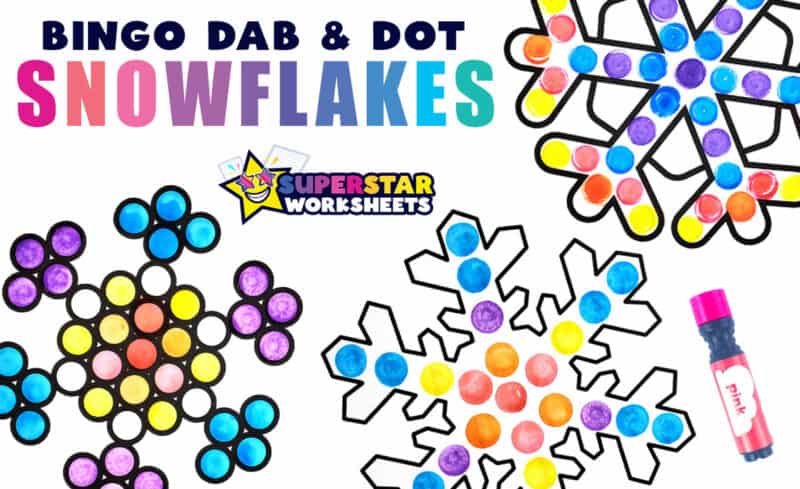 Bingo Dab & Dot Snowflakes Craft - Superstar Worksheets