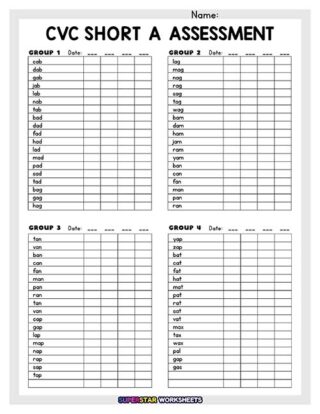 Phonics Assessment - Superstar Worksheets
