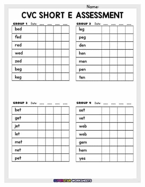 Phonics Assessment - Superstar Worksheets