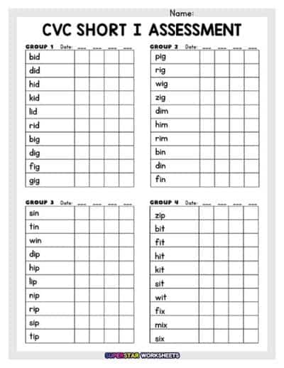 Phonics Assessment (Free Printables) - Superstar Worksheets