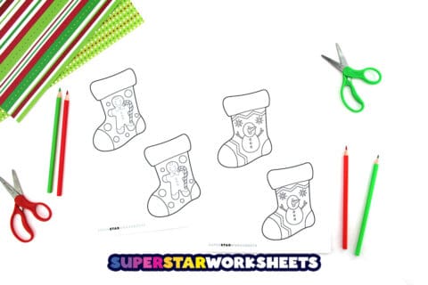 Christmas Stocking Template (Free Printables) - Superstar Worksheets