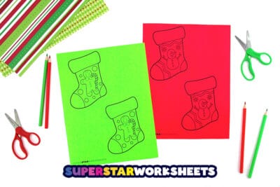 Christmas Stocking Template (Free Printables) - Superstar Worksheets