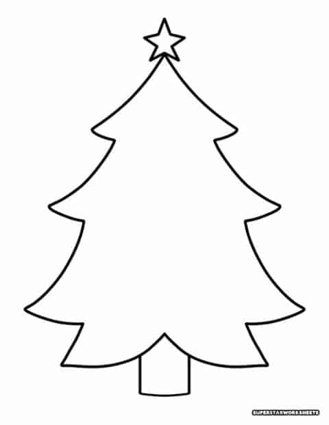 Christmas Tree Template (Free Printables) - Superstar Worksheets