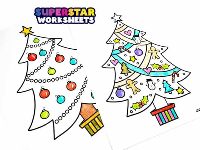 Christmas Tree Coloring Pages (Free Printables) - Superstar Worksheets