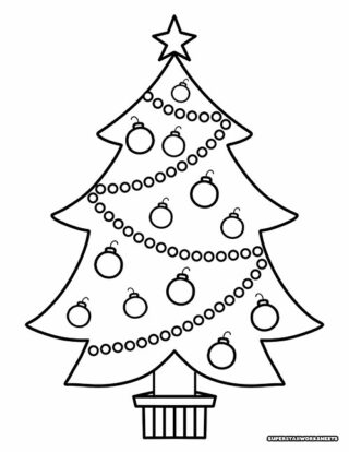 Christmas Tree Coloring Pages (Free Printables) - Superstar Worksheets