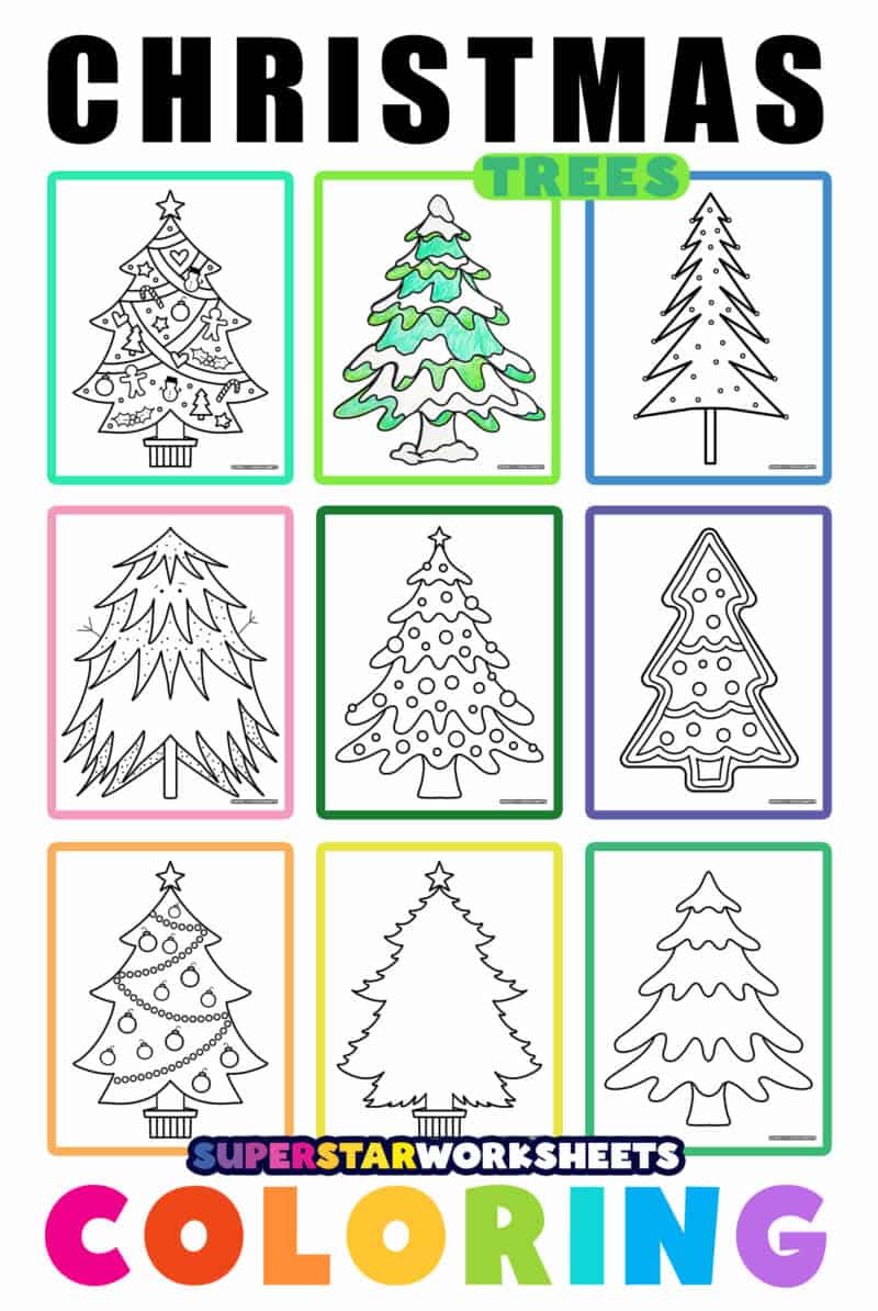 Christmas Tree Coloring Pages - Superstar Worksheets