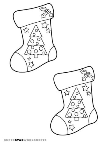 Christmas Stocking Template (Free Printables) - Superstar Worksheets