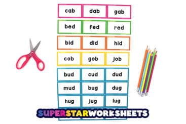 CVC Flashcards - Superstar Worksheets