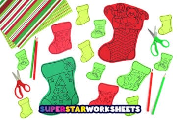 Christmas Stocking Template (Free Printables) - Superstar Worksheets