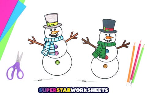 Snowman Templates (Free Printables) - Superstar Worksheets