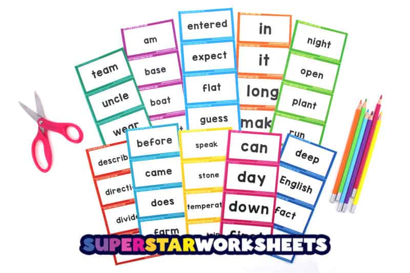 Fry Sight Words Flashcards - Superstar Worksheets