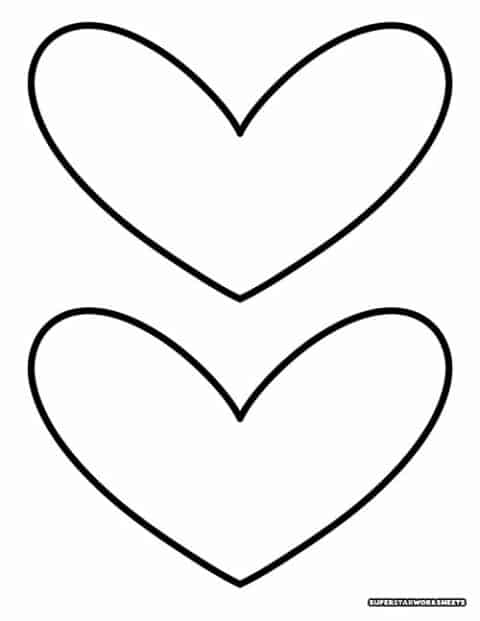 Heart Template (Free Printables) - Superstar Worksheets
