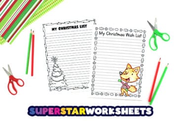 Christmas List Template (Free Printables) - Superstar Worksheets