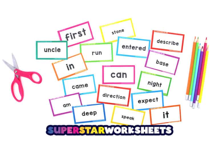 Fry Sight Words Flashcards - Superstar Worksheets