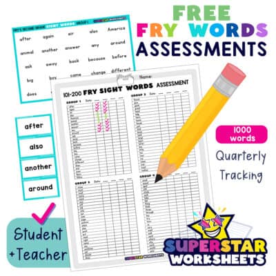 Fry Sight Word Assessment - Superstar Worksheets