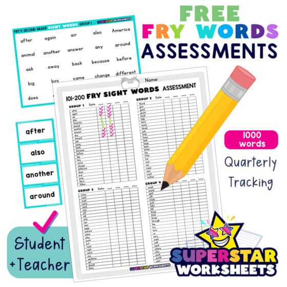 Fry Sight Word Assessment - Superstar Worksheets