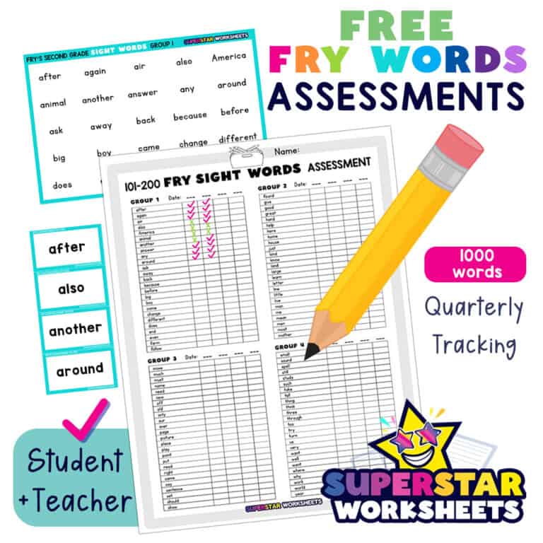 Fry Sight Word Assessment - Superstar Worksheets