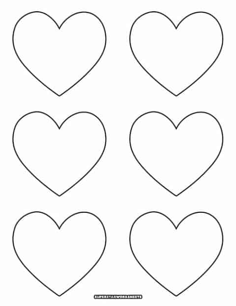 Heart Template (Free Printables) - Superstar Worksheets