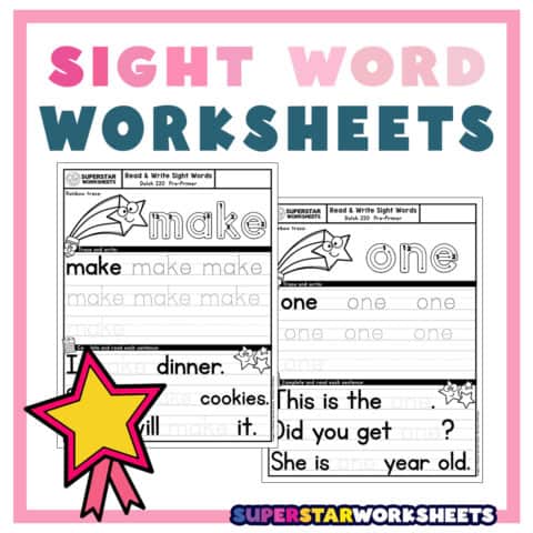 Sight Word Tracing Worksheets - Superstar Worksheets