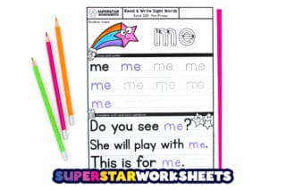 Sight Word Tracing Worksheets - Superstar Worksheets