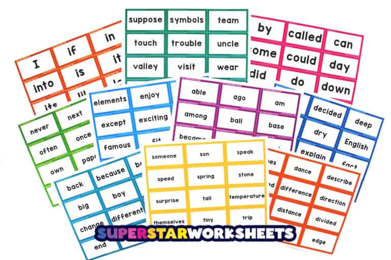 Fry Sight Words Flashcards - Superstar Worksheets