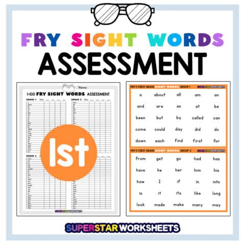 Fry Sight Word Assessment - Superstar Worksheets