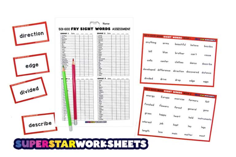 Fry Sight Word Assessment - Superstar Worksheets