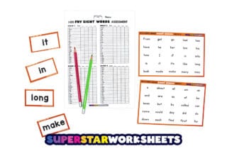 Fry Sight Word Assessment - Superstar Worksheets