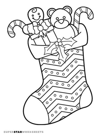 Christmas Stocking Template (Free Printables) - Superstar Worksheets