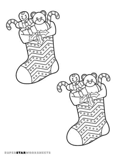 Christmas Stocking Template (Free Printables) - Superstar Worksheets