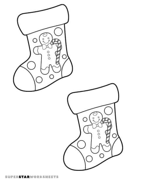 Christmas Stocking Template (Free Printables) - Superstar Worksheets