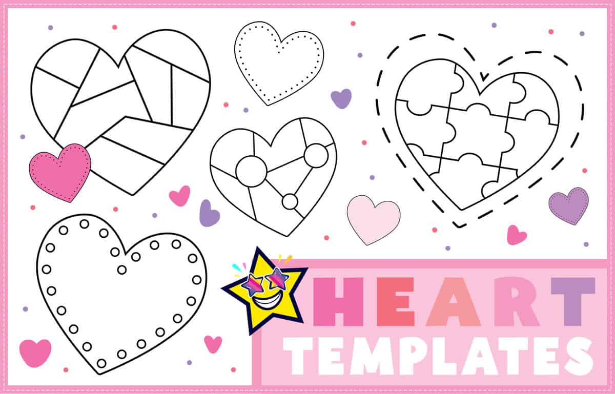 Heart Template (Free Printables) - Superstar Worksheets