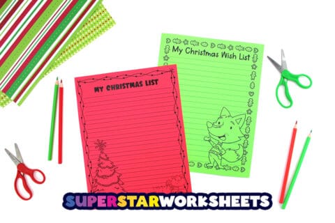 Christmas List Template (Free Printables) - Superstar Worksheets