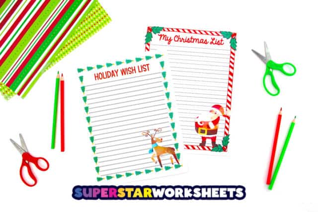 Christmas List Template (Free Printables) - Superstar Worksheets