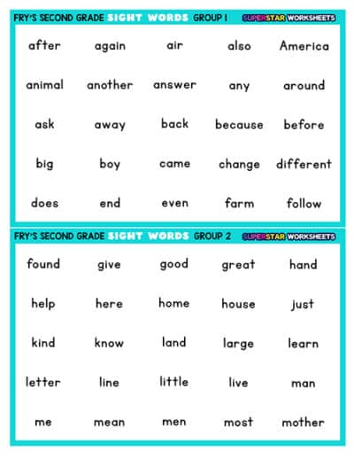 Fry Sight Word Assessment - Superstar Worksheets