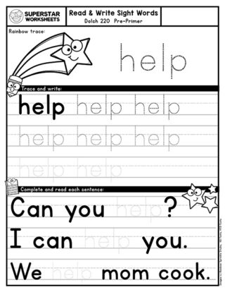 Sight Word Tracing Worksheets - Superstar Worksheets