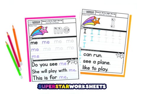 Sight Word Tracing Worksheets - Superstar Worksheets