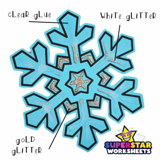 Glitter Snowflake Craft - Superstar Worksheets