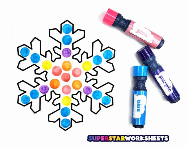 Bingo Dab & Dot Snowflakes Craft - Superstar Worksheets