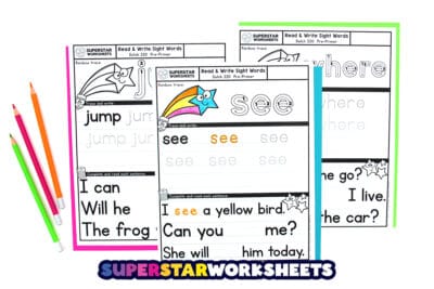 Sight Word Tracing Worksheets - Superstar Worksheets