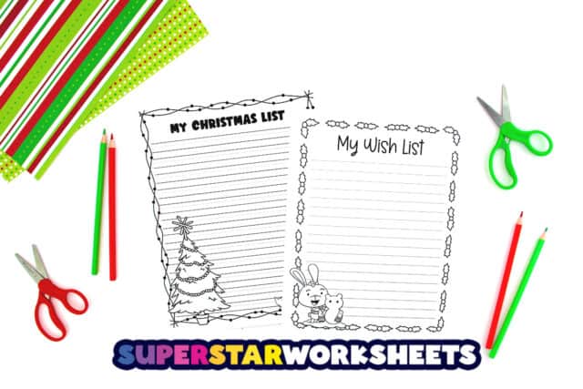 Christmas List Template (Free Printables) - Superstar Worksheets