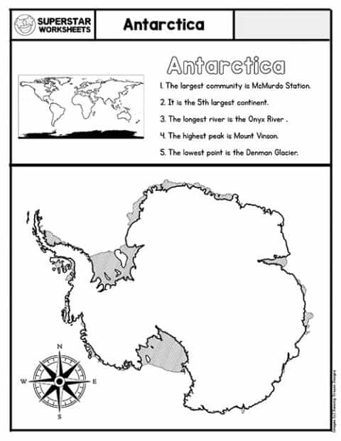 Seven Continents & Oceans Worksheets (Free Printables) - Superstar ...