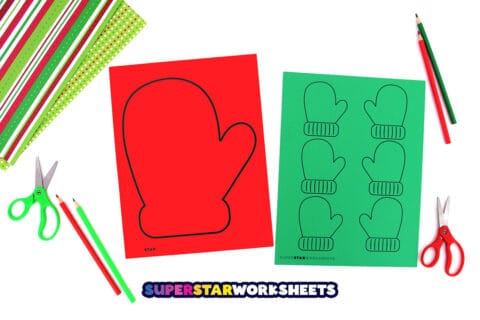 Mittens Template (Free Printables) - Superstar Worksheets